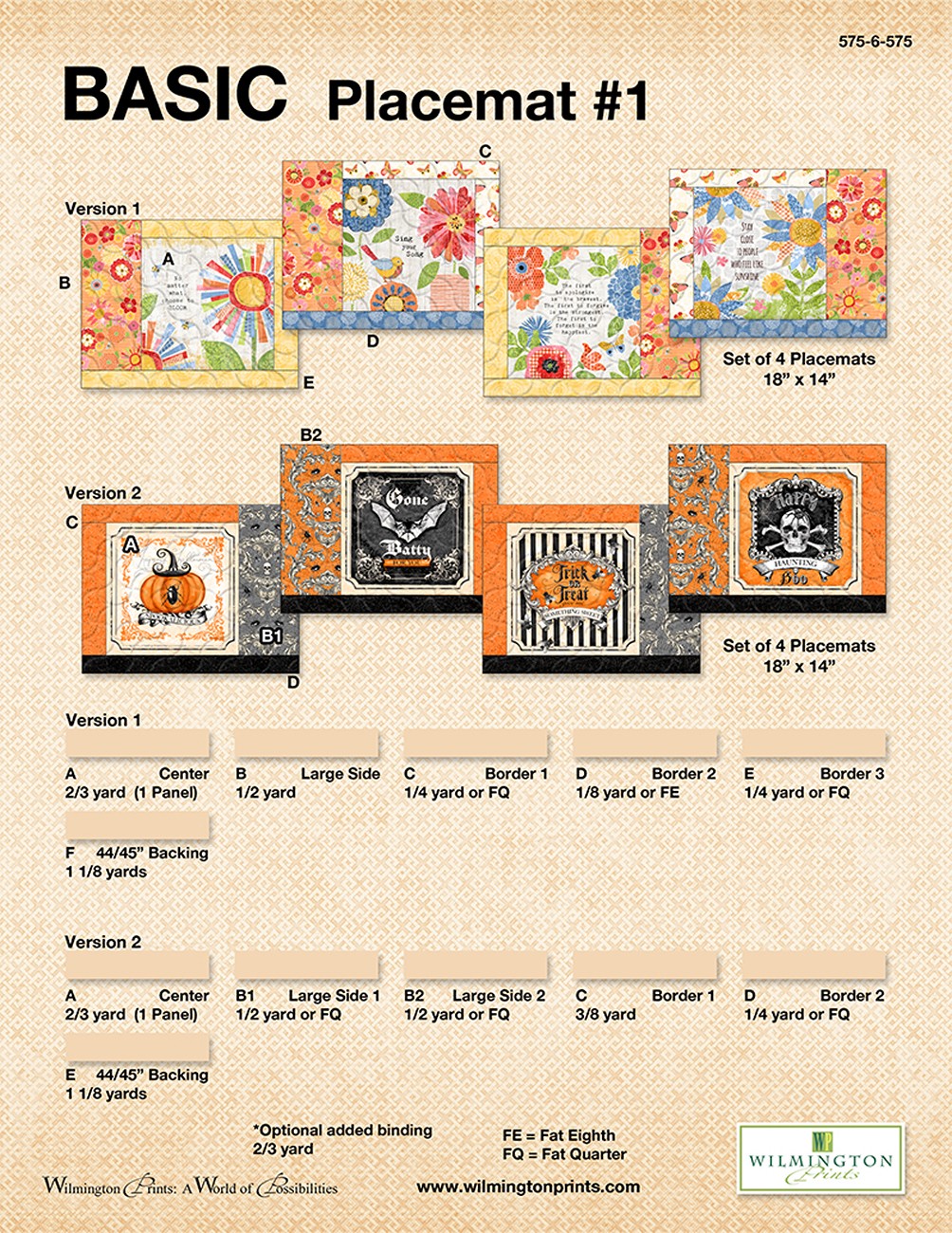 Basic Placemat, Free Download below, will NOT SHIP.