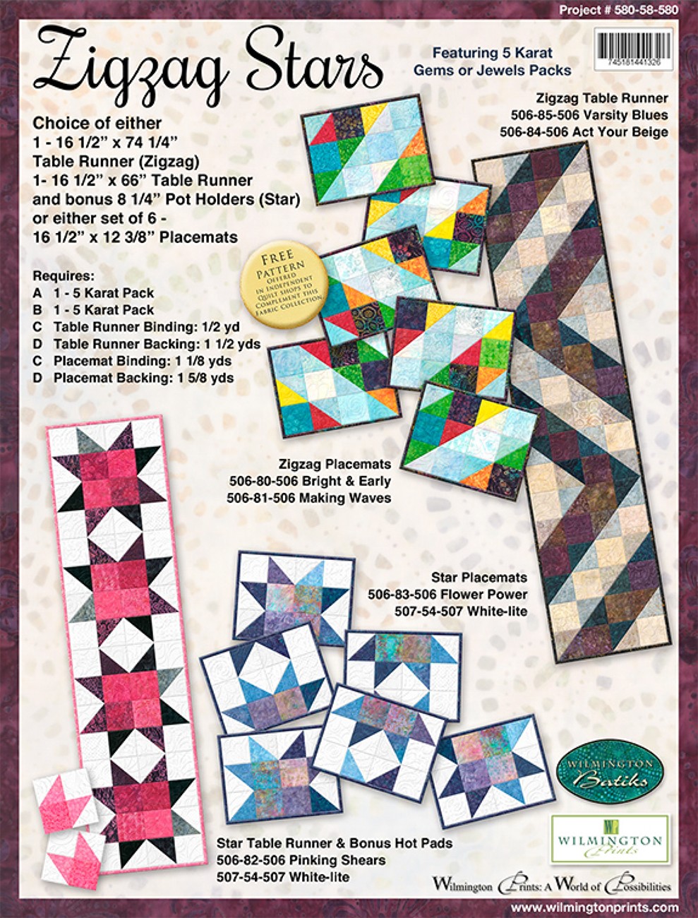 Project Sheet Zigzag Stars, 12 per pack