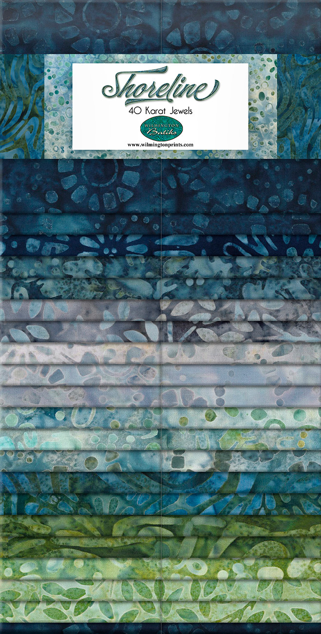 2.5in Strips, Shoreline Batik, 40pcs, 4 bundles/pack