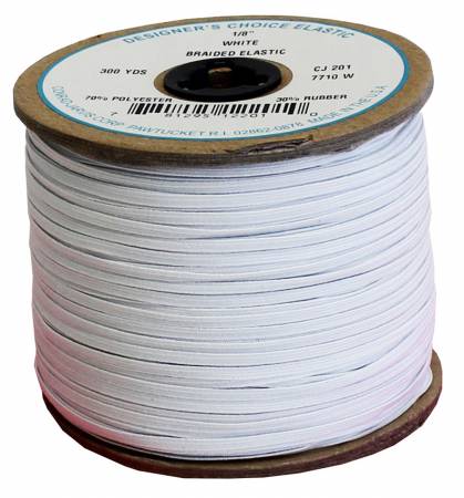 Braid Elastic 1/8in x 300yd White