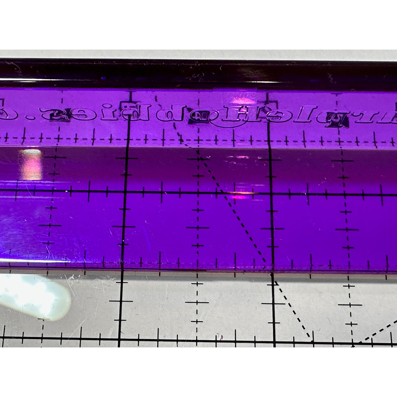Transparent Ruler Handle 9.8in Purple