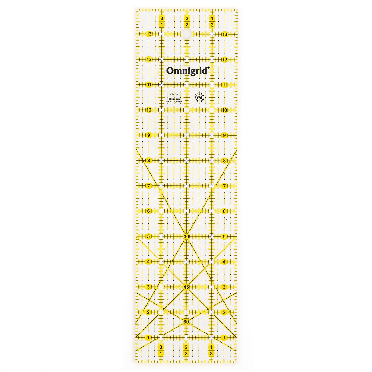 Omnigrid Omnigrip Neon Ruler 4in x 14in
