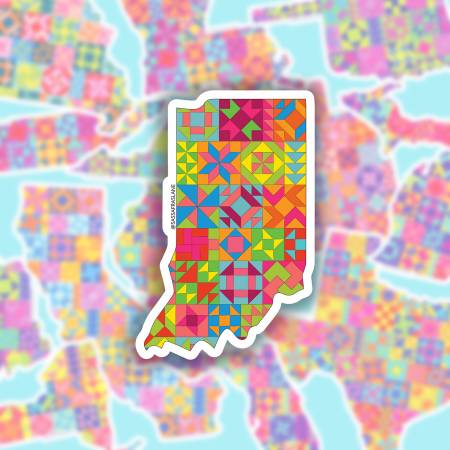 Indiana State Quilt Stickers