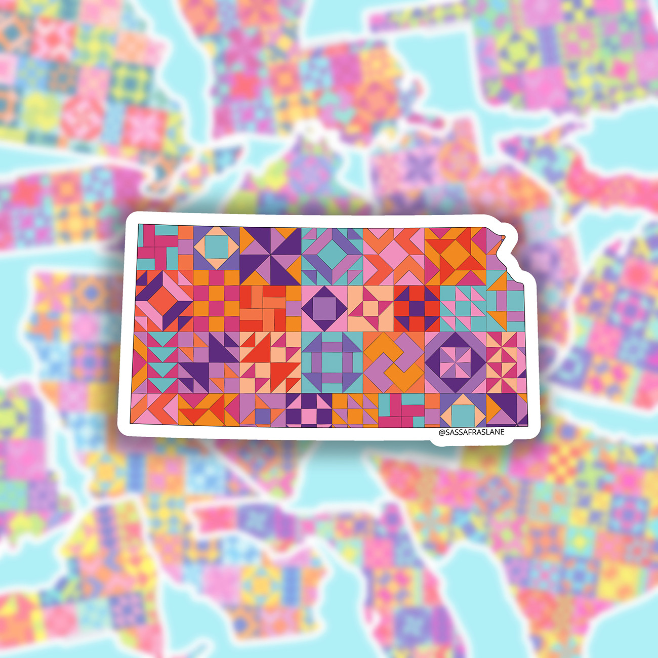 Kansas State Quilt Stickers 6pk