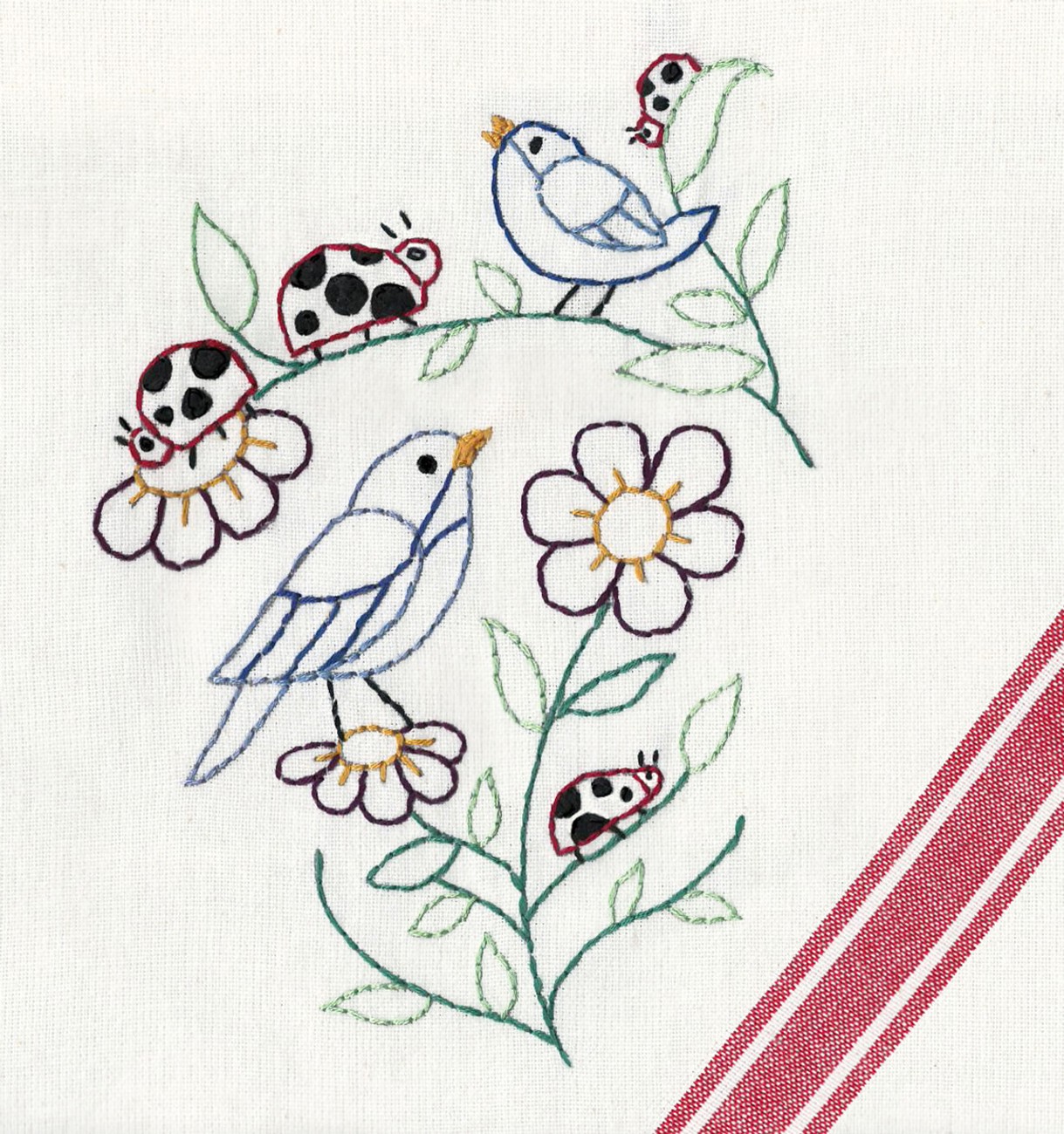 Lovely Ladybugs - Hand Stitch Embroidery Transfer Pattern