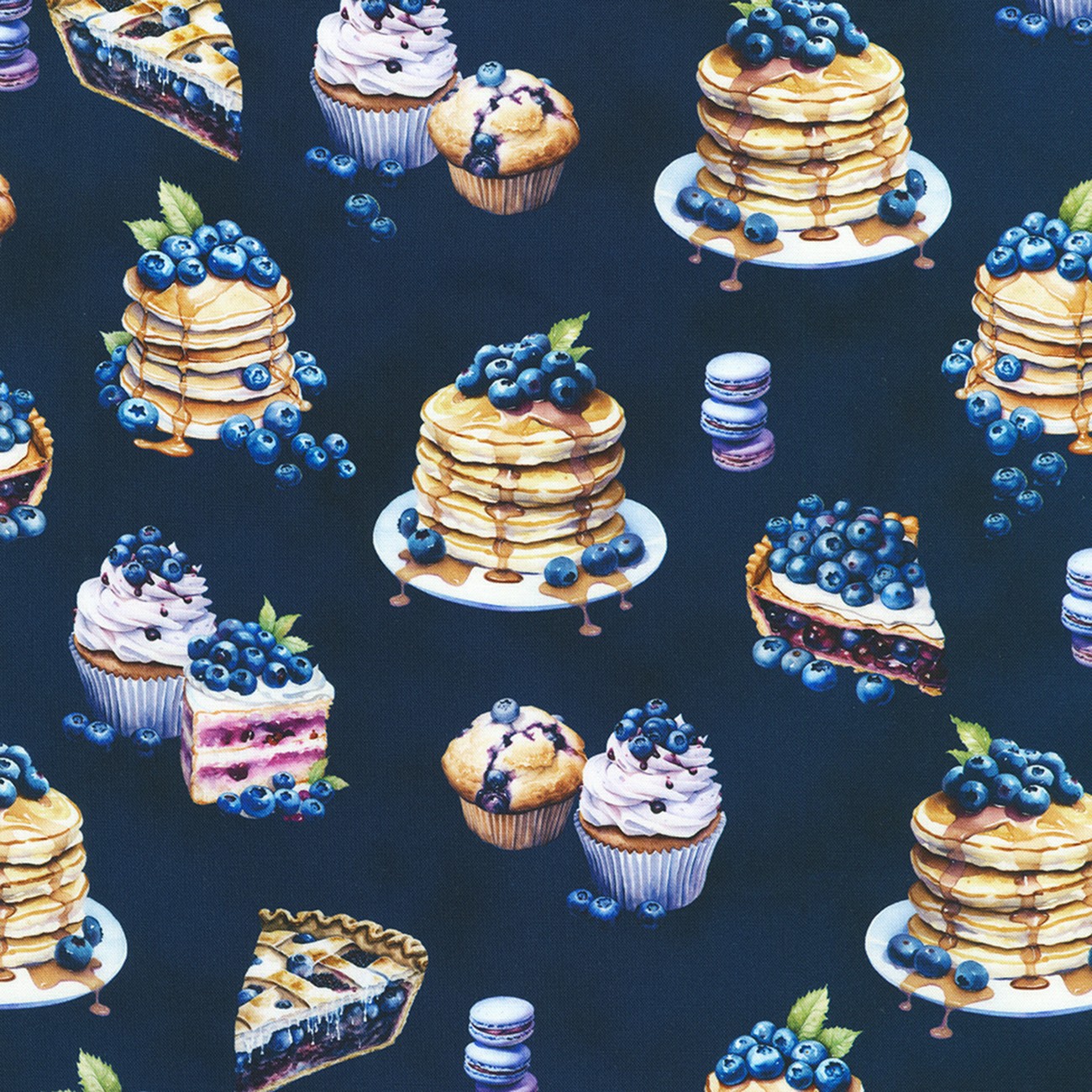 Blueberry Pancakes, Pies, Cupcakes Starry Night