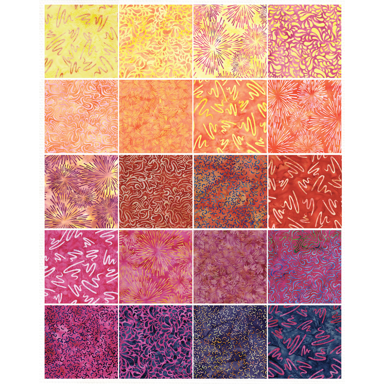 10in Squares, Sunset Batik, 42pcs