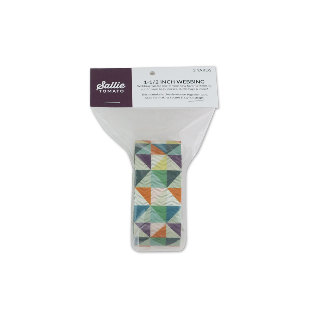 Half Square Triangle Multicolor Webbing 1-1/2in x 3 yd