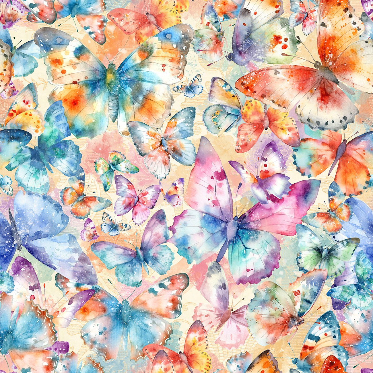 Butterfly Wishes Cream 108in Wideback