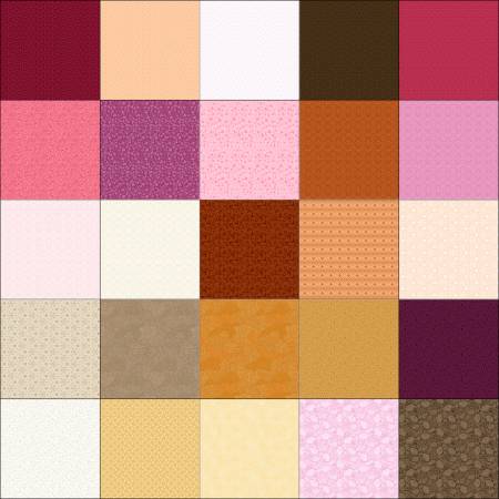 Fat Quarter Whimsy 2 Warm, 25pcs/bundle