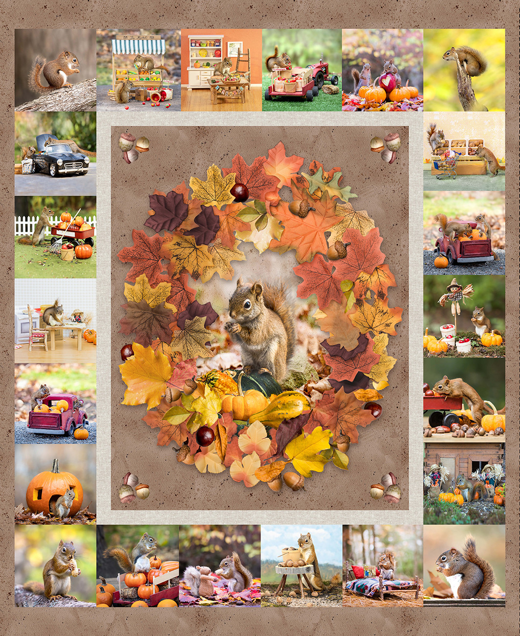 Multi Color The Secret Life of Squirrels III Digital 36" Panel By Rose ...